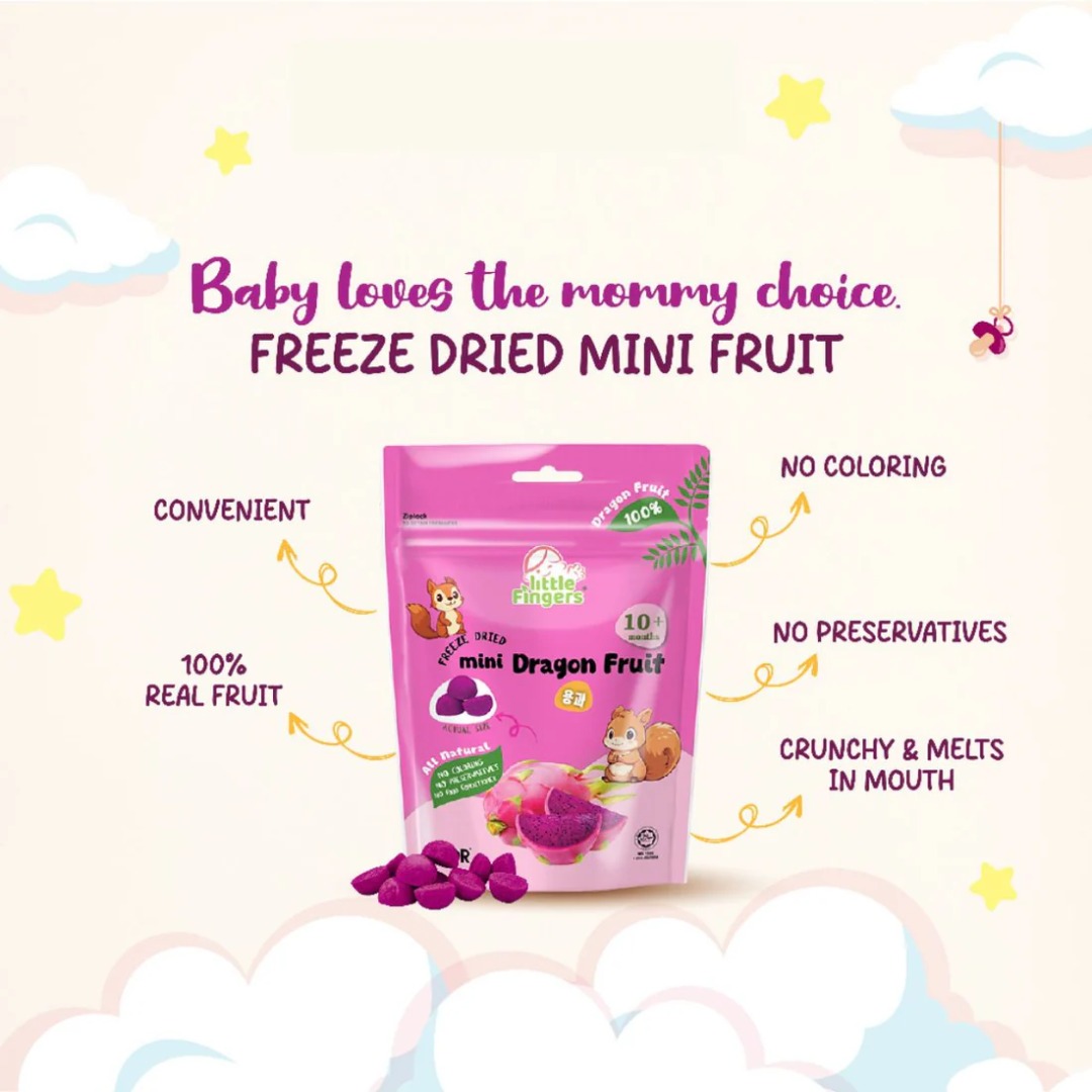 [Alor] Little Finger Freeze Dried Mini Fruit - Dragon Fruit [ 1 pack ...