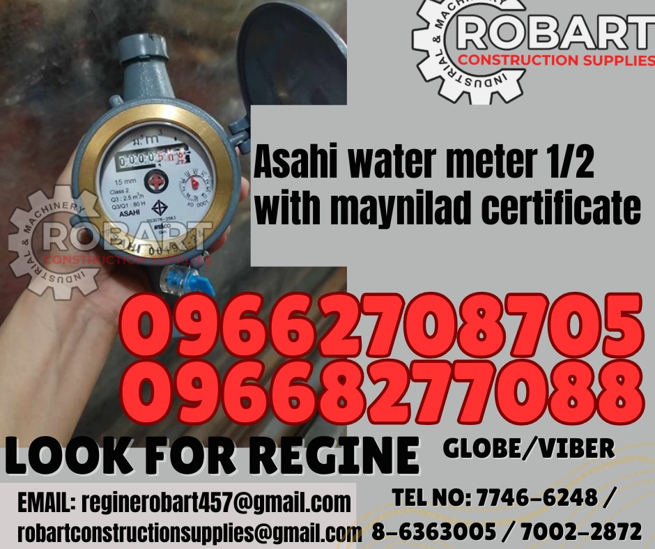 Asahi water meter 1/2 with maynilad certificate, Commercial ...