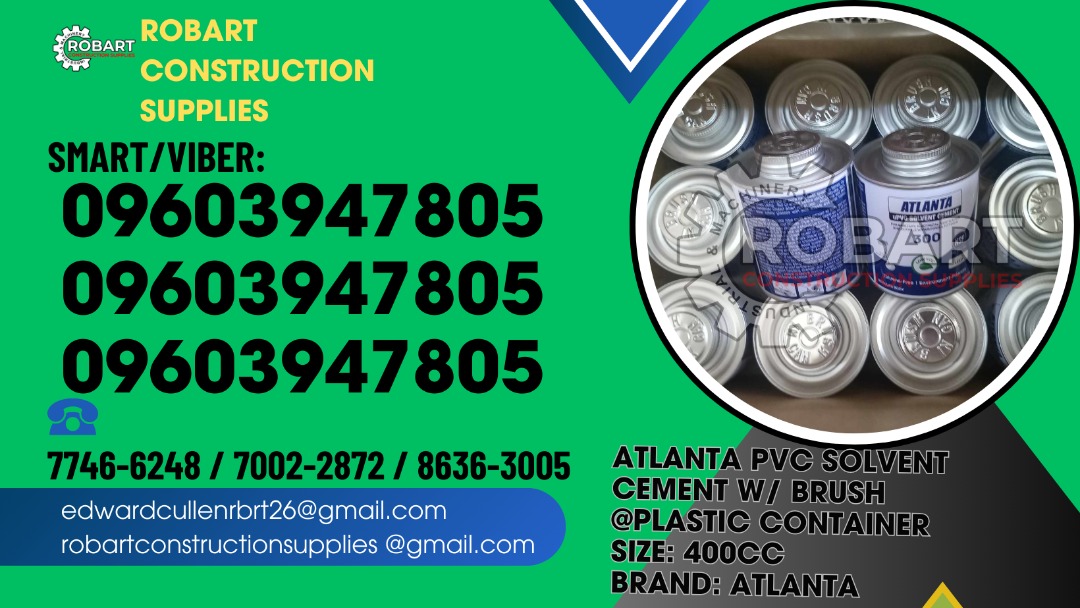 Atlanta PVC Solvent Cement w/ Brush @Plastic Container Size: 400cc ...
