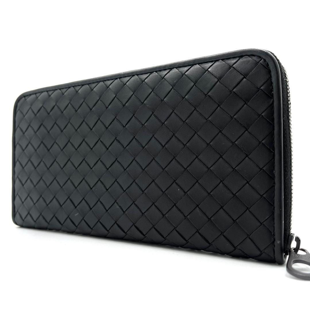 Bottega Veneta Long Wallet Intrecciato Leather Round Men's Black ...