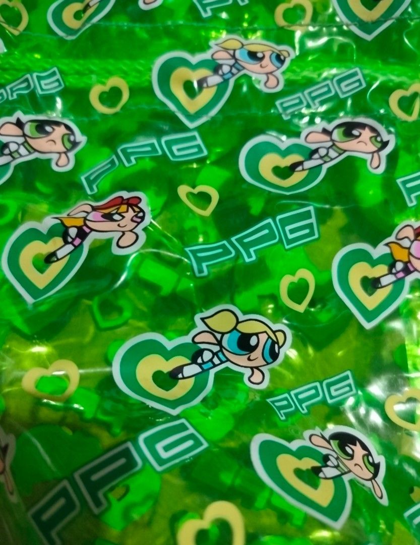 Cartoon Network Powerpuff Girls Collectible Plastic Green Pouch Bag ...
