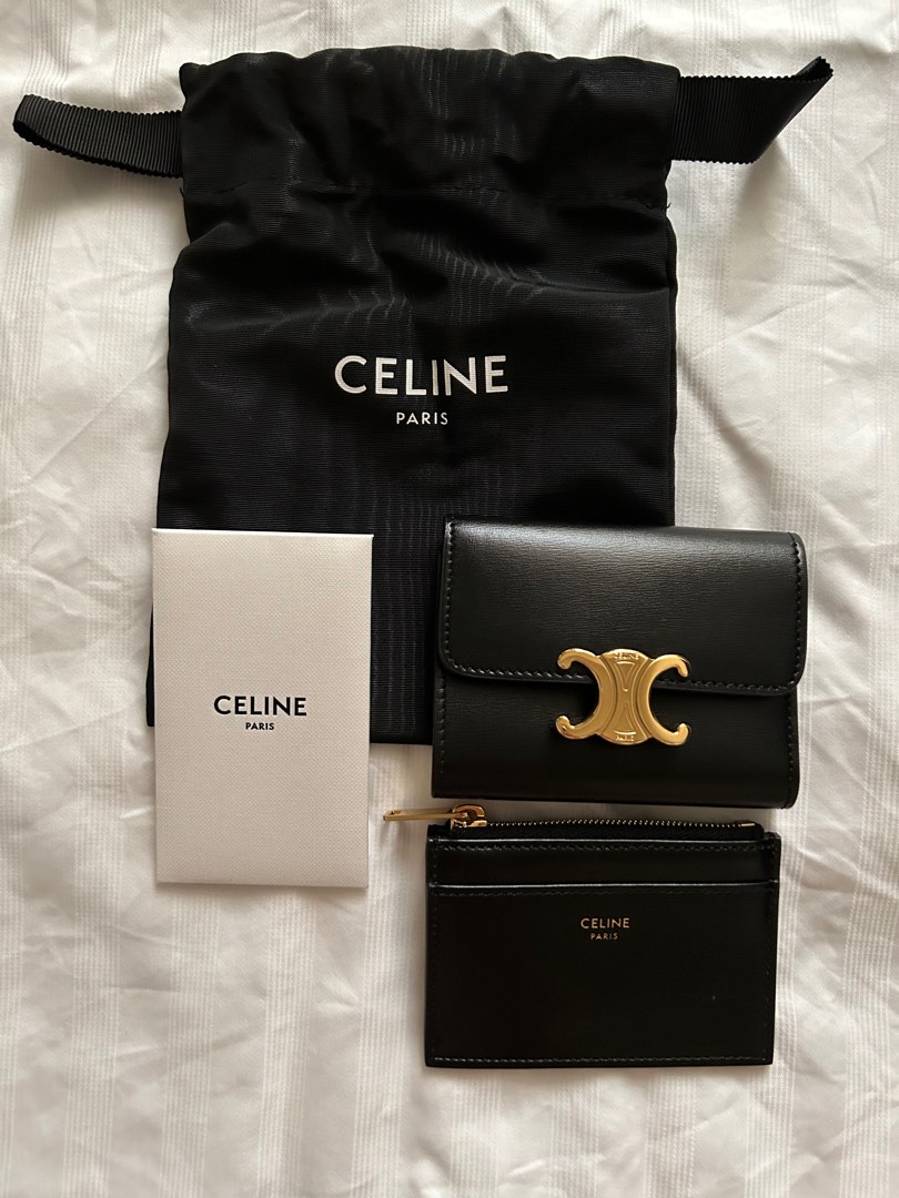 CELINE COMPACT WALLET WITH COIN WITH RECEIPT, Luxury, Bags & Wallets on ...