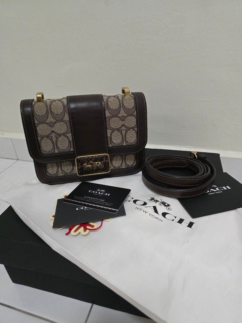 Coach Alie Shoulder Bag 18 In Signature Jacquard With Snakeskin, Luxury ...