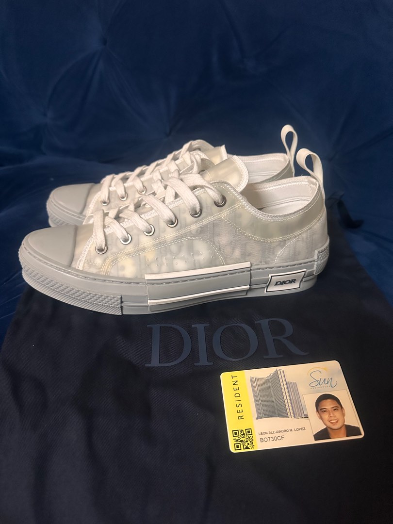 Dior B23 Low Oblique Canvas Reflective Grey, Men's Fashion, Footwear ...
