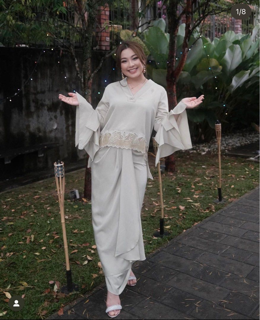 Dplkl Sage Green, Women's Fashion, Muslimah Fashion, Baju Kurung & sets ...