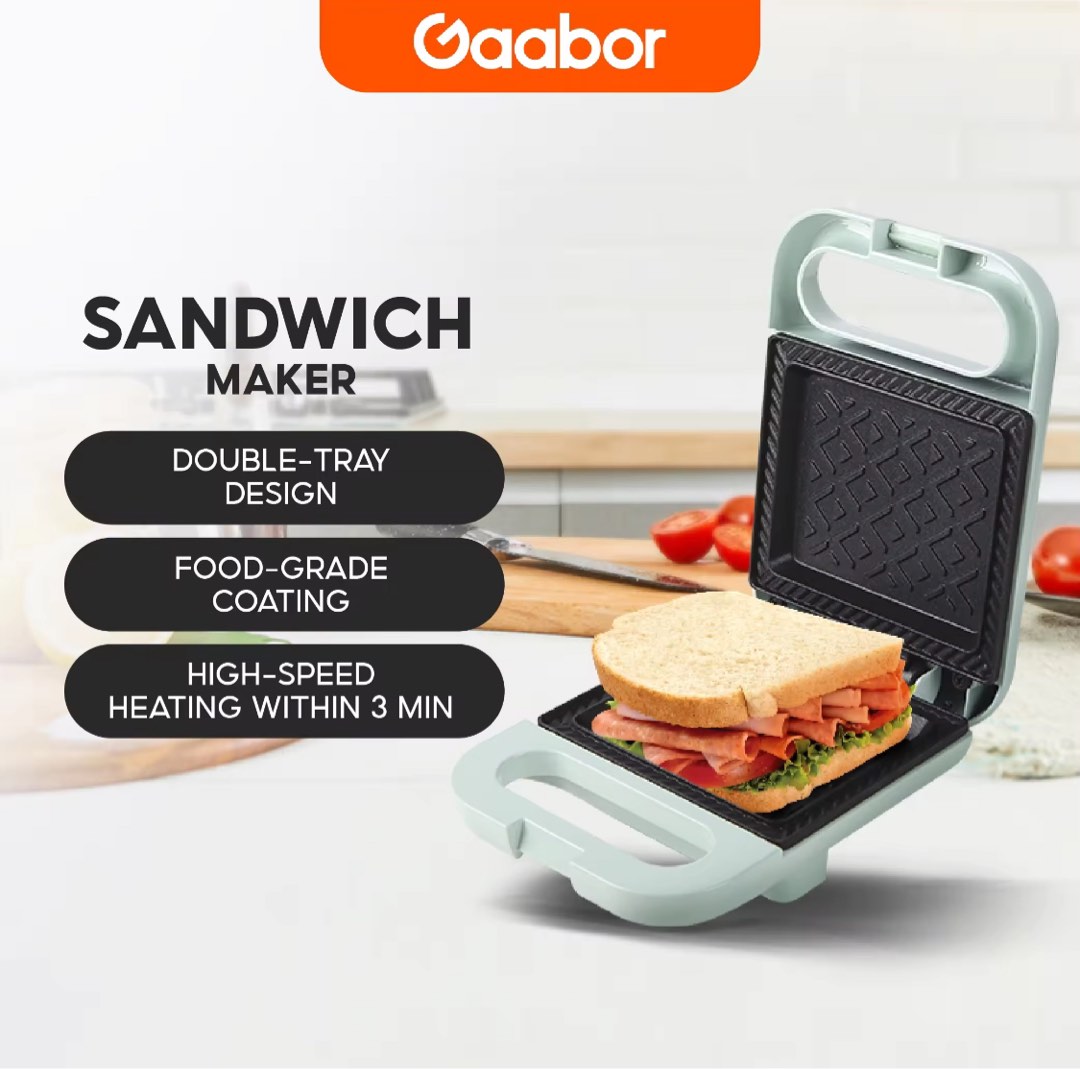 Gaabor Portable Sandwich Snack Maker Breakfast Machine and Toaster, TV ...