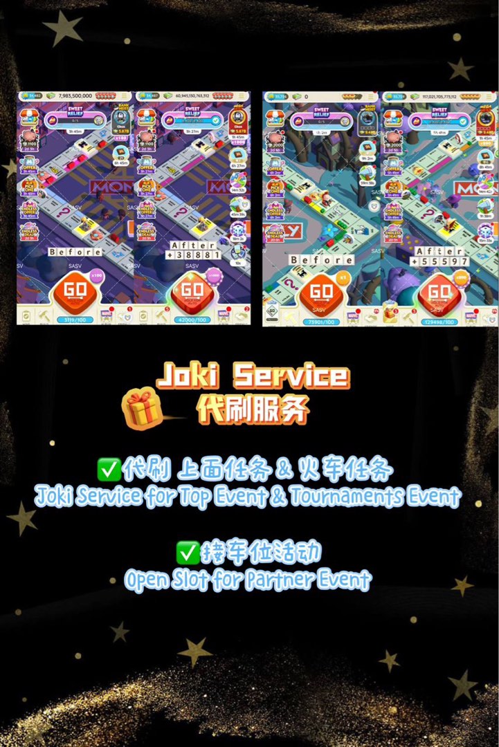 Monopoly go Joki service , Video Gaming, Gaming Accessories, In-Game ...