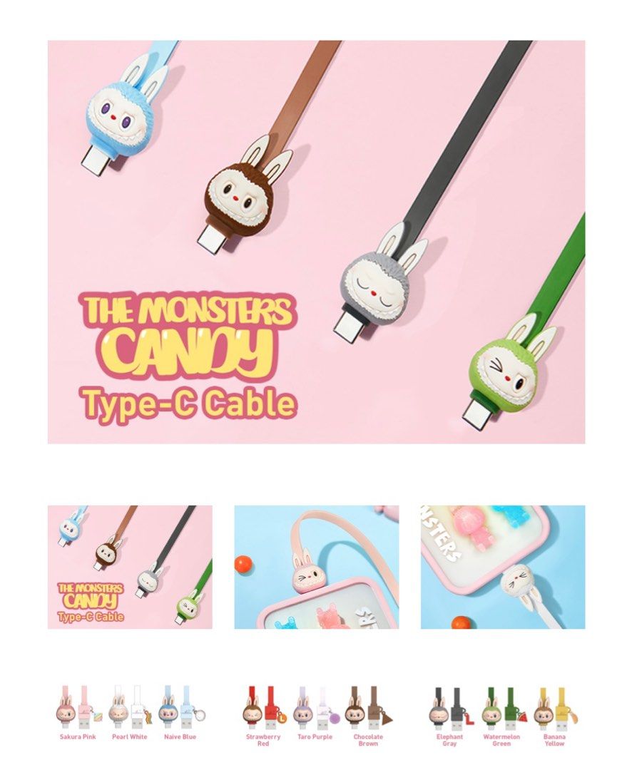 Labubu the monsters type c cable, Mobile Phones & Gadgets, Mobile ...