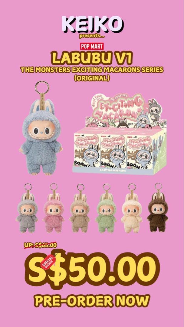 LABUBU V1 - THE MONSTERS EXCITING MACARONS SERIES (ORIGINAL), Hobbies & Toys, Memorabilia ...