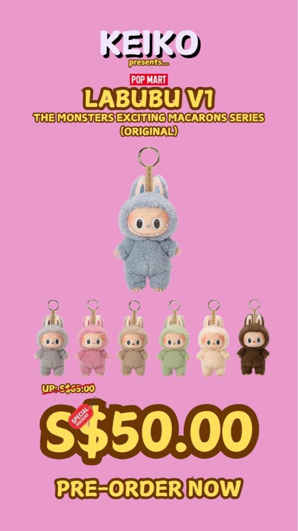 LABUBU V1 - THE MONSTERS EXCITING MACARONS SERIES (ORIGINAL), Hobbies ...