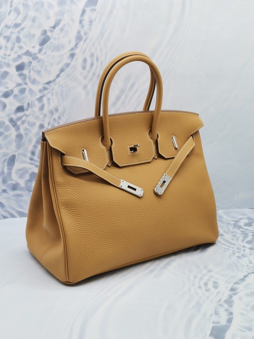 (LIKE NEW) 2016 HERMES BIRKIN 35 TOP HANDLE BAG IN TOGO LEATHER CARAMEL ...