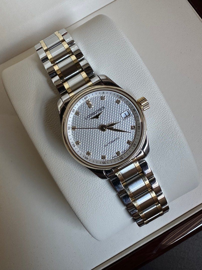Longines Master Collection Women 18k Gold Two Tone Real Diamonds ...