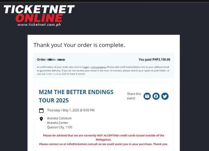 3 tickets for 2700 M2M The Better Endings Tour 2025 Manila Day 1 (May ...
