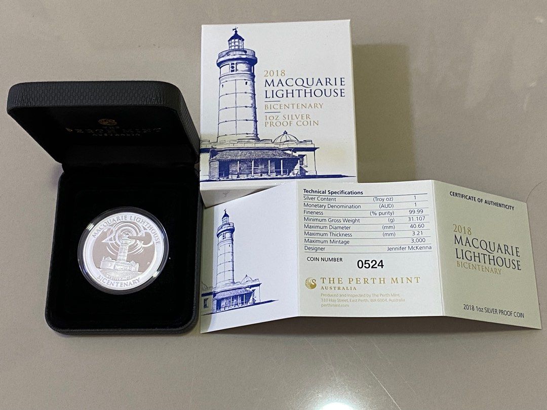 Macquarie Lighthouse Bicentenary 2018 1oz Silver Proof Coin, Hobbies ...