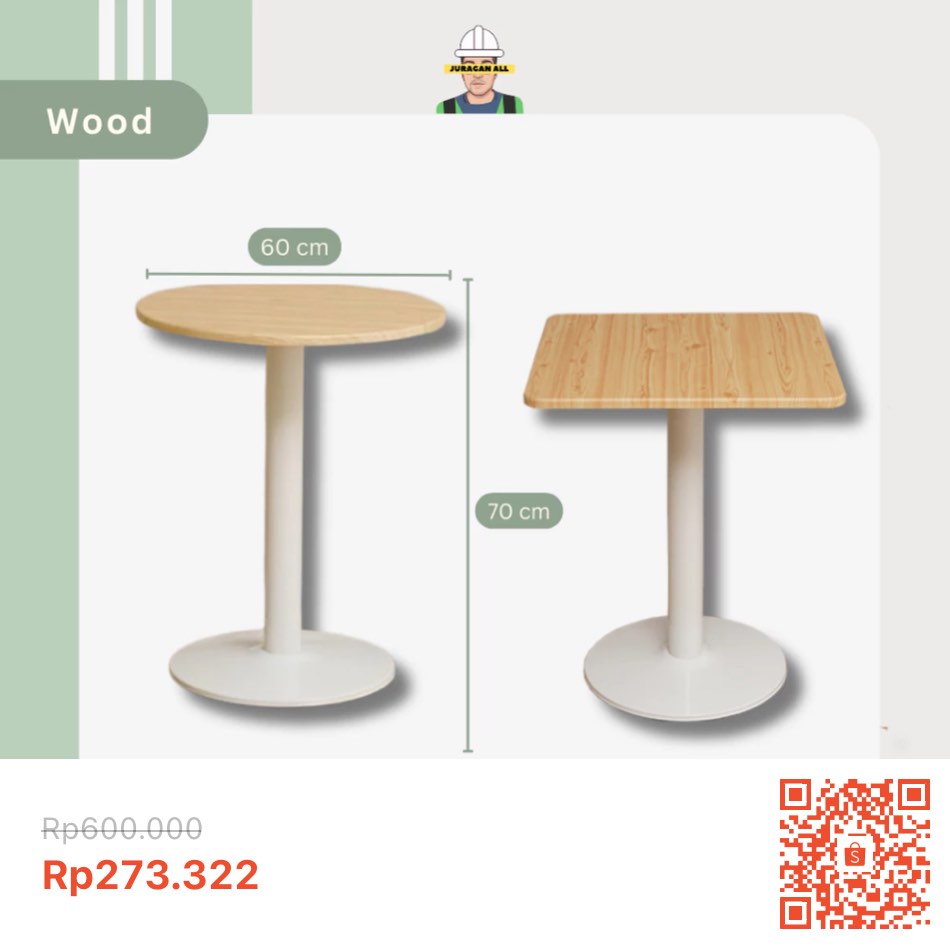 MEJA CAFE / MEJA KAFE / CAFE TABLE / TABLE CAFE / MEJA CAFE BULAT WOOD ...