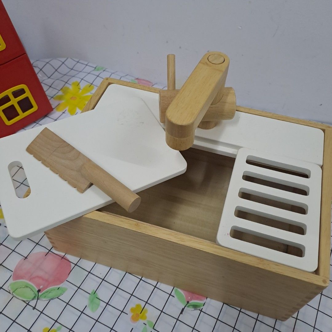 Muji Wooden small sink and chopping station, Babies & Kids, Infant ...
