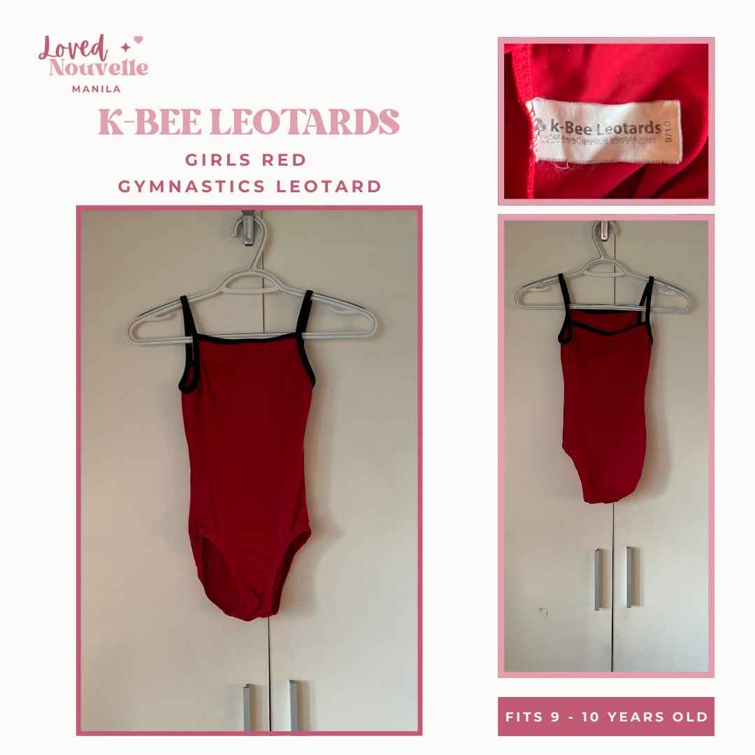 [NEW ARRIVAL] K-Bee Leotards Girls Red Gymnastics Leotard, Babies ...