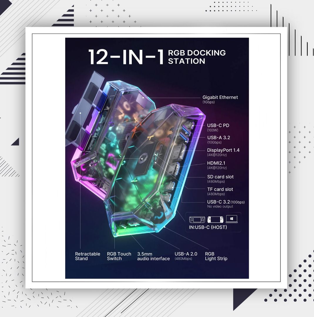 Official JSAUX 12-in-1 RGB Docking Station - Compatible Dock to Valve Steam Deck LCD & OLED ...