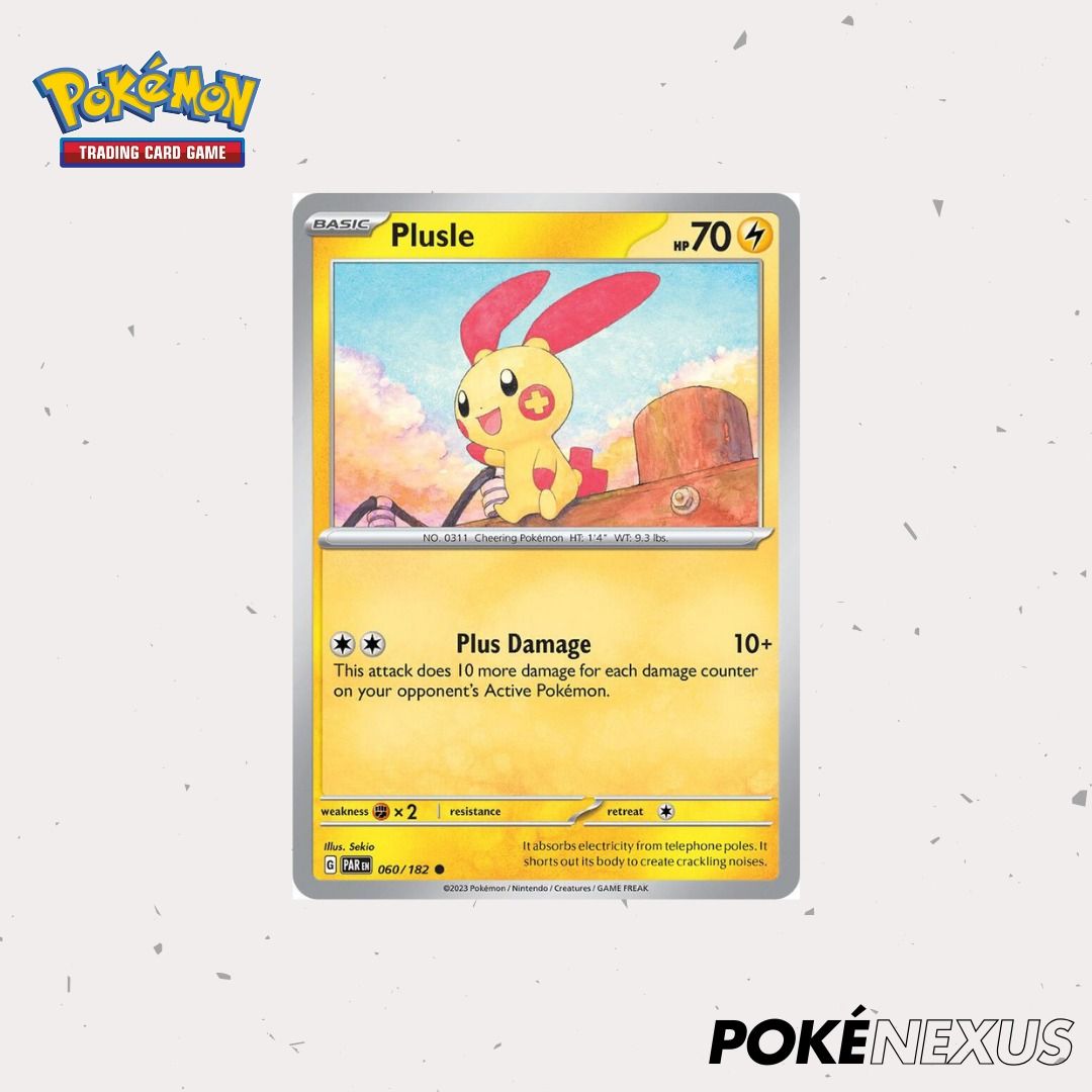 Pokemon Scarlet & Violet - Paradox Rift - Plusle - 060/182 - Common, Hobbies & Toys, Toys ...