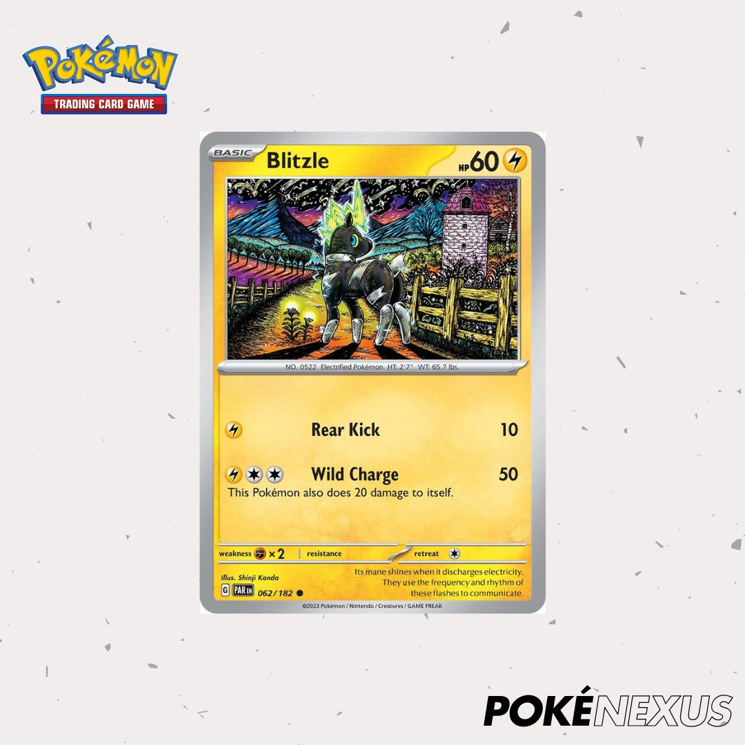 Pokemon Scarlet & Violet - Paradox Rift - Blitzle - 062/182 - Common ...