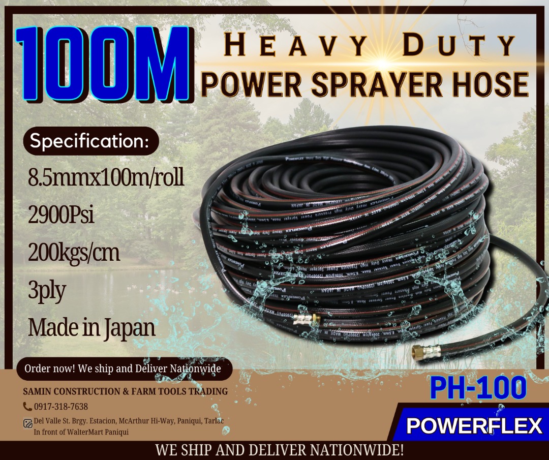 POWERFLEX 8.5mmx100m Power Sprayer Hose (PH-100), Furniture & Home ...