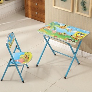 SPONGEBOB Kids Cartoon Folding Learning Table Study Desk And Chair Set ...