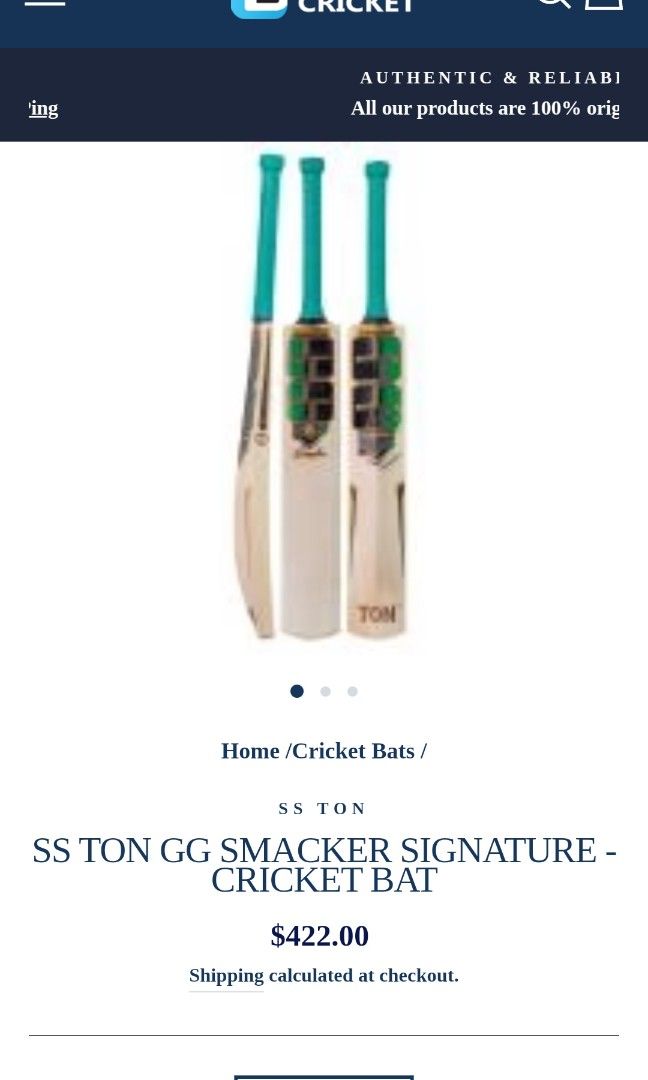 SS Smacker Signature Edition Cricket Bat Grade 1+ English Willow, Sports Equipment, Sports ...