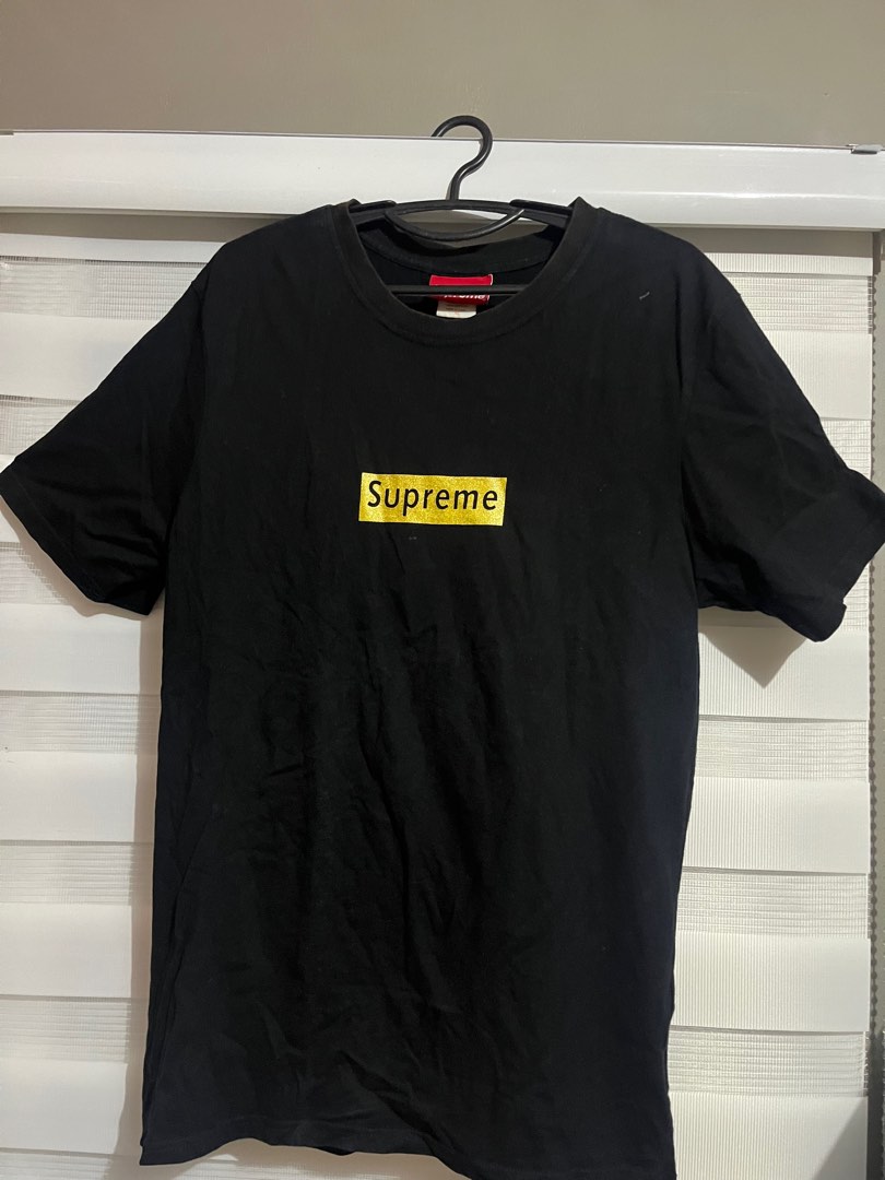 Supreme Gold Box Logo, Men's Fashion, Tops & Sets, Tshirts & Polo ...