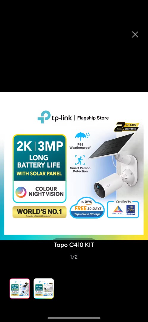 Tapo C410 kit + 64GB wireless solar CCTV, Furniture & Home Living ...