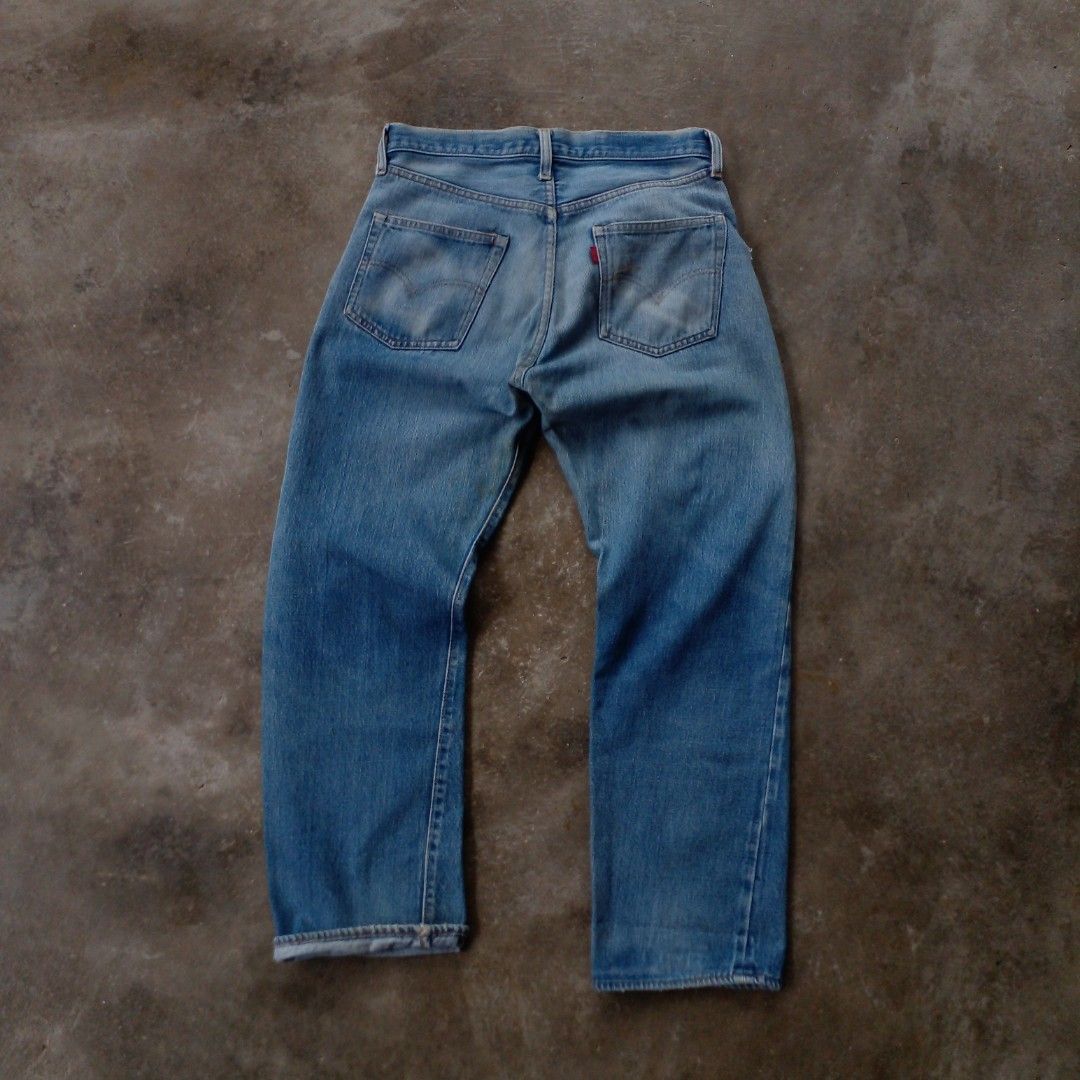 VINTAGE LEVIS 501 RINDEM (REDLINE) NO.6 STAMP BUTTON SELVEDGE JEANS, Men's Fashion, Bottoms ...