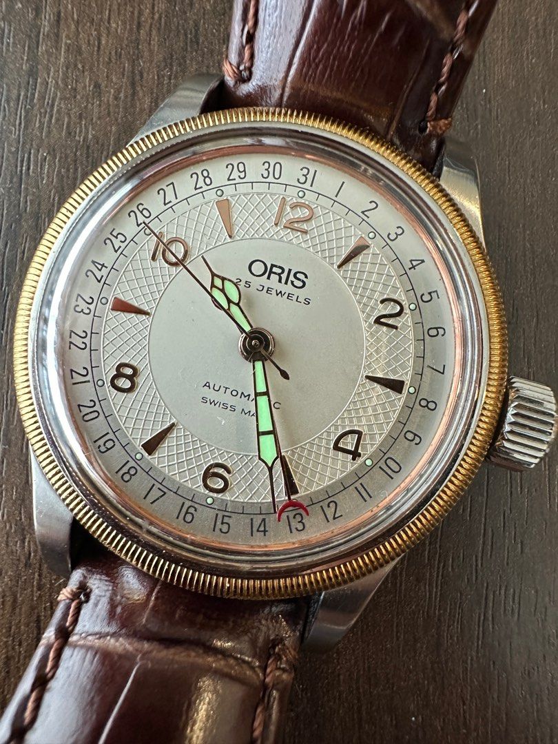 With Box Oris BC3 40mm Date Pointer Two Tone Coin Edge, Men's Fashion ...