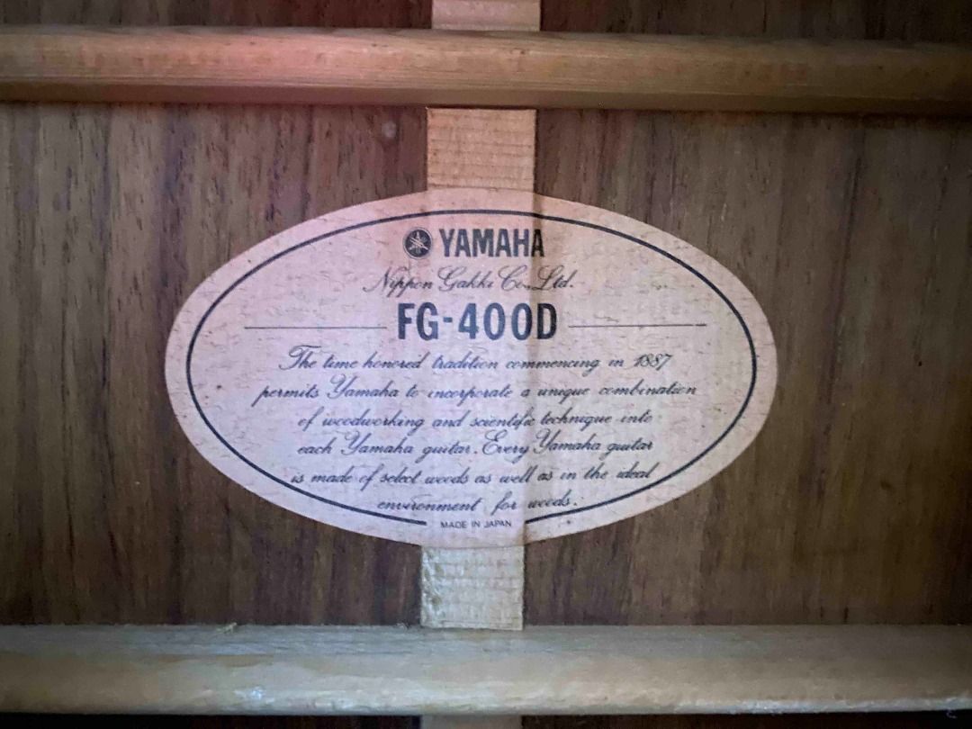 Yamaha FG-400D Vintage Guitar Made in Japan, Hobbies & Toys, Music ...
