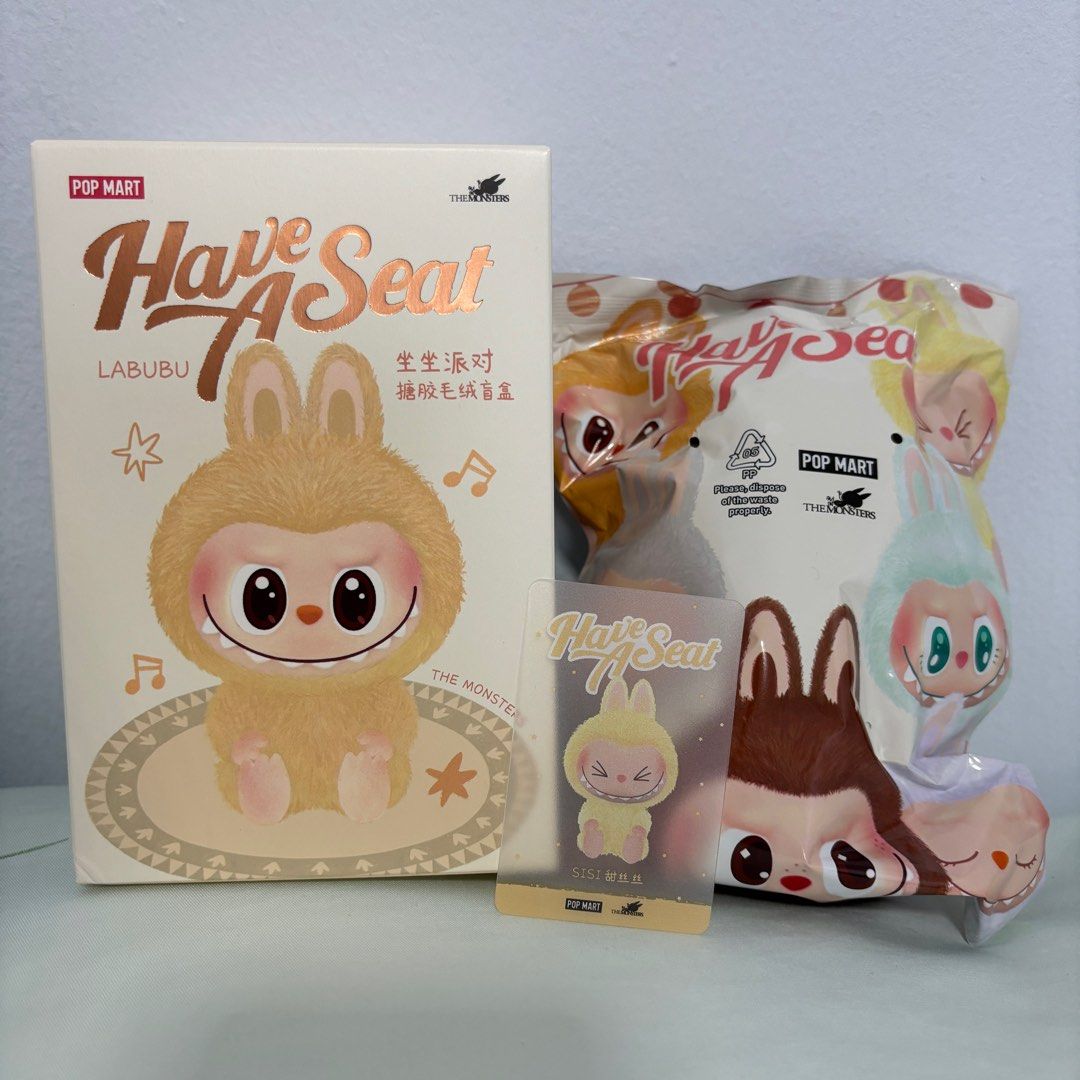 (Yellow 🌟 SiSi) Labubu v2 THE MONSTERS - Have a Seat Vinyl Plush Blind ...