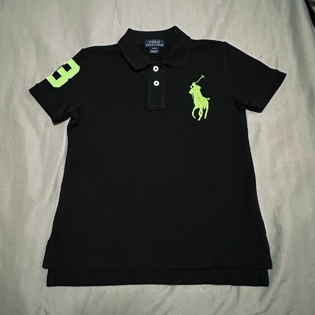 100%AUTH RARE POLO RALPH LAUREN CLASSIC BIG PONY CONTRAST NEON LOGO ...
