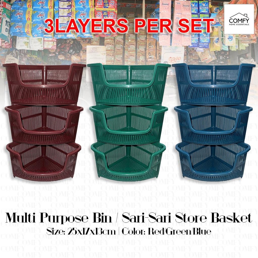 3 Layers Multi Purpose Tray Sari Sari Store Basket Bin Fruit and ...