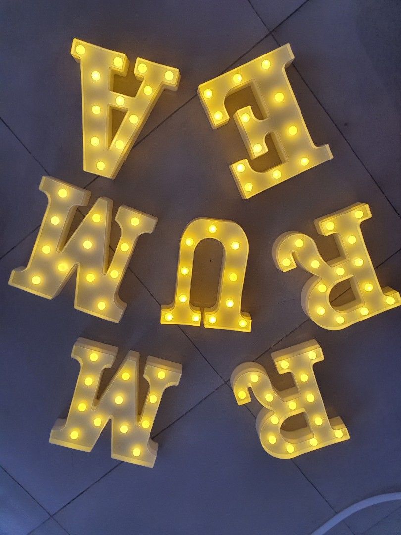 Alphabet Letter Wording LED light Decor Christmas Propose Birthday ...