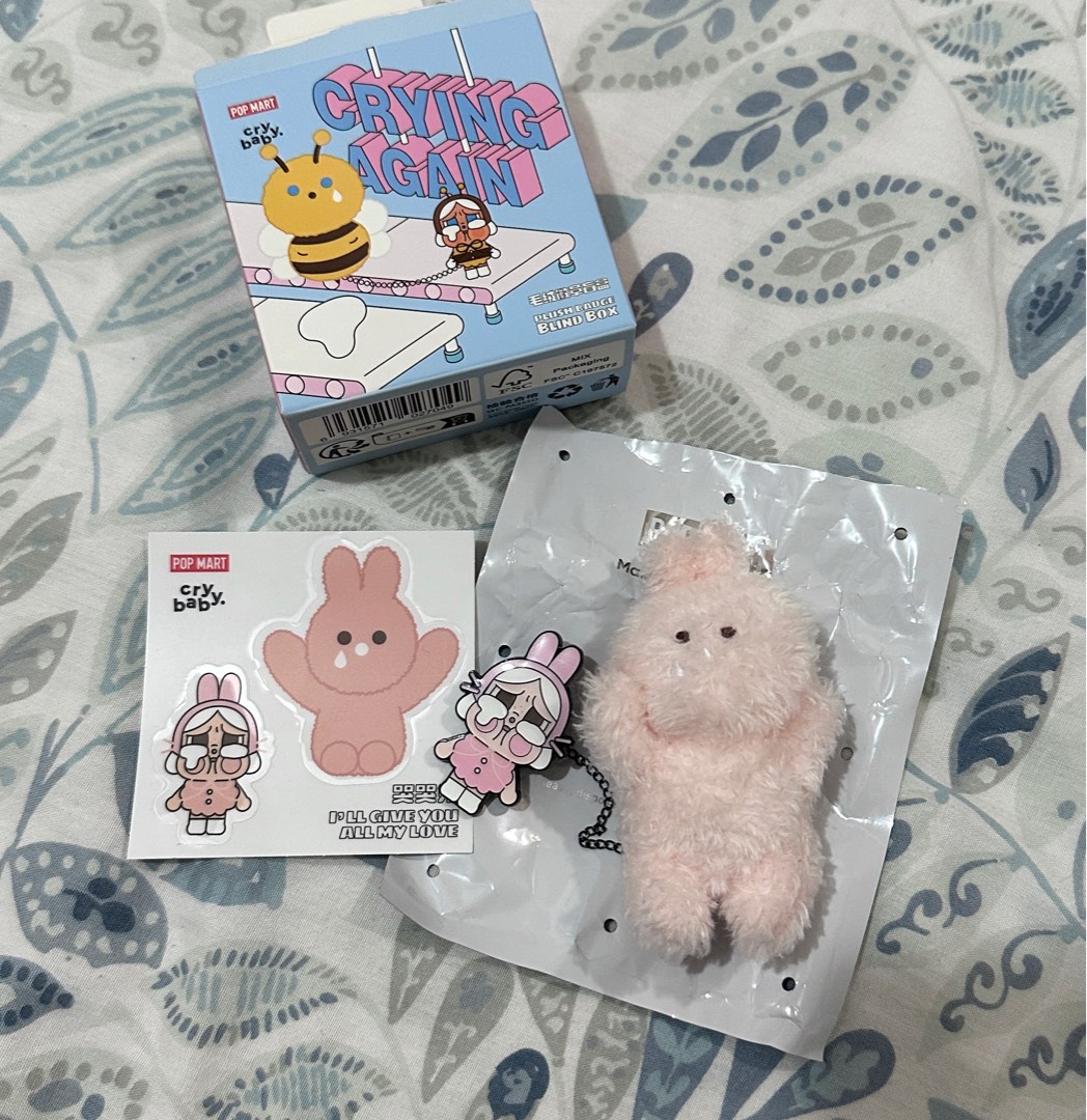Authentic Pop Mart Cry Baby Plush Badge, Hobbies & Toys, Toys & Games ...