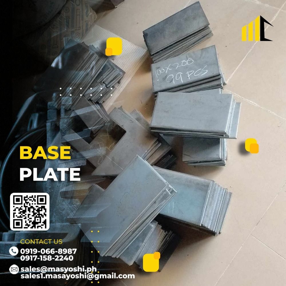 Base Plate 30cm x 30cm x 25mm THK with 2 holes in the middle 32mm dia ...