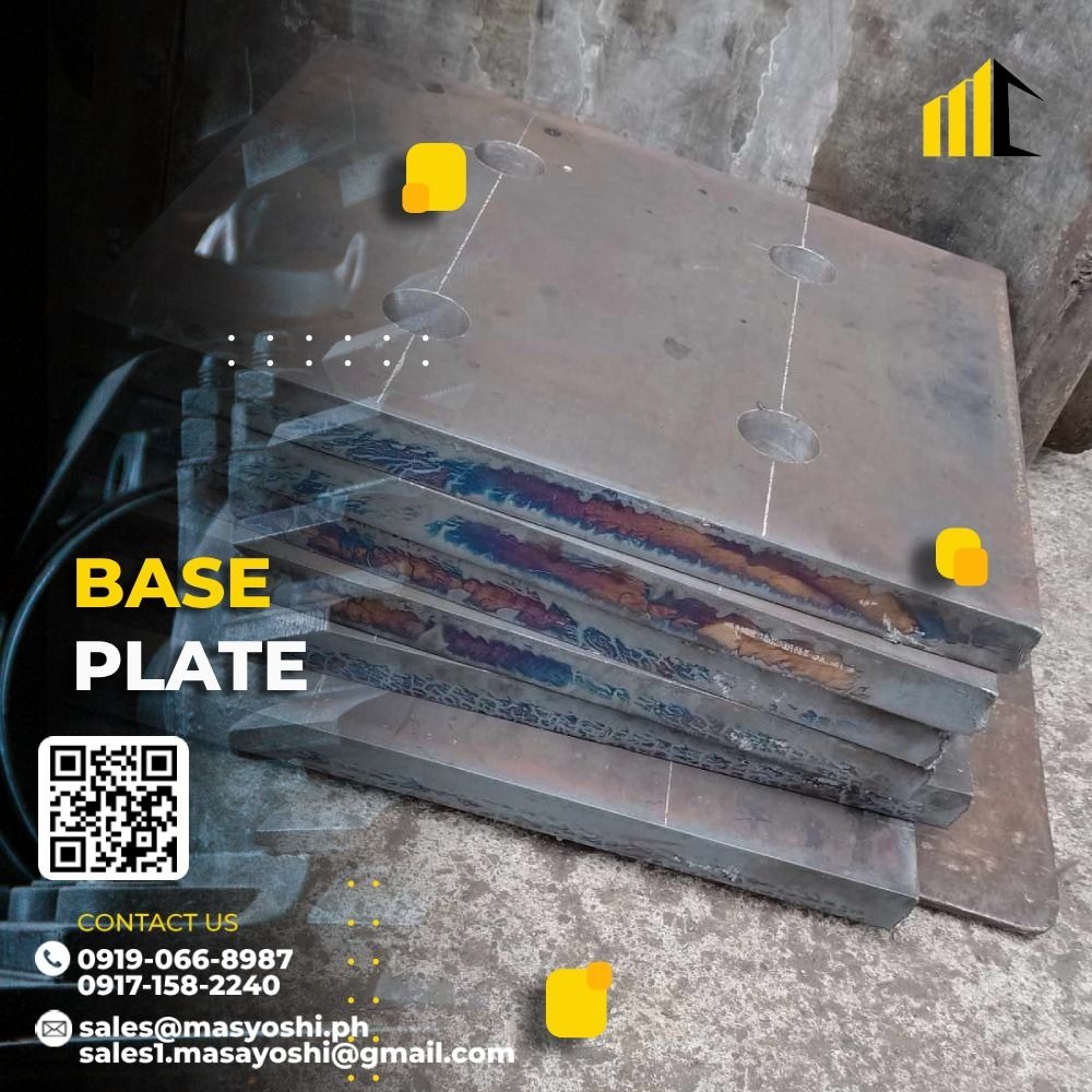 Base Plate 6" x 6" x 10mm thick with 4holes 1/2", Commercial ...