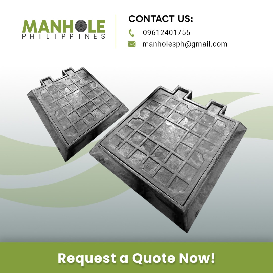 Cast Iron Square Manhole Frame and Cover Double Hinge, Commercial ...