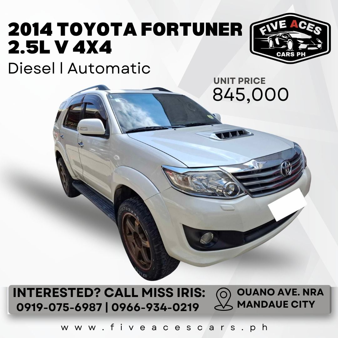 cebu 2014 Toyota Fortuner V 2.5L 4X4 Automatic Transmission 74tkms only ...
