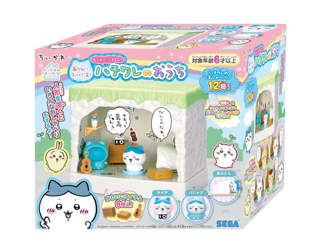 預購 Chiikawa 吉伊卡哇 快來玩吧！來聊天吧！小八貓的家 互動發聲玩具屋套裝 Hachiware Room House Set, 兒童 ...