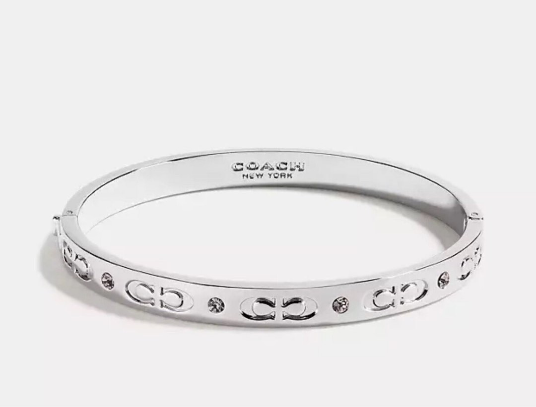 Coach Outlet Signature Hinged Bangle, Women's Fashion, Jewelry ...