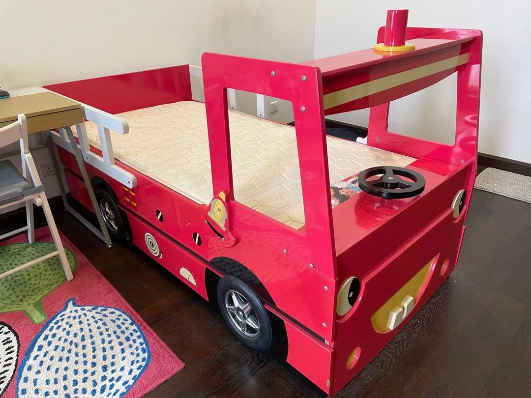 Double deck fire engine bed, Furniture & Home Living, Furniture, Bed ...