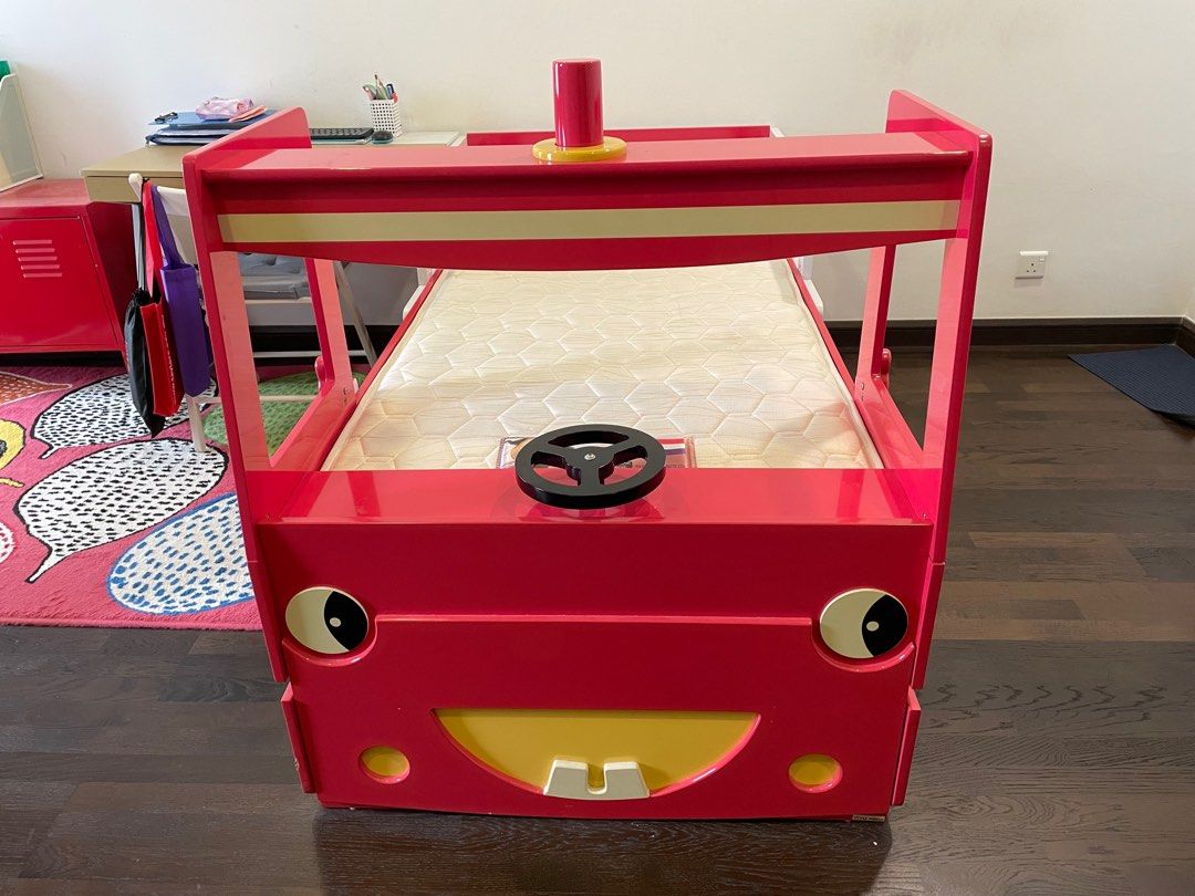 Double deck fire engine bed, Furniture & Home Living, Furniture, Bed ...