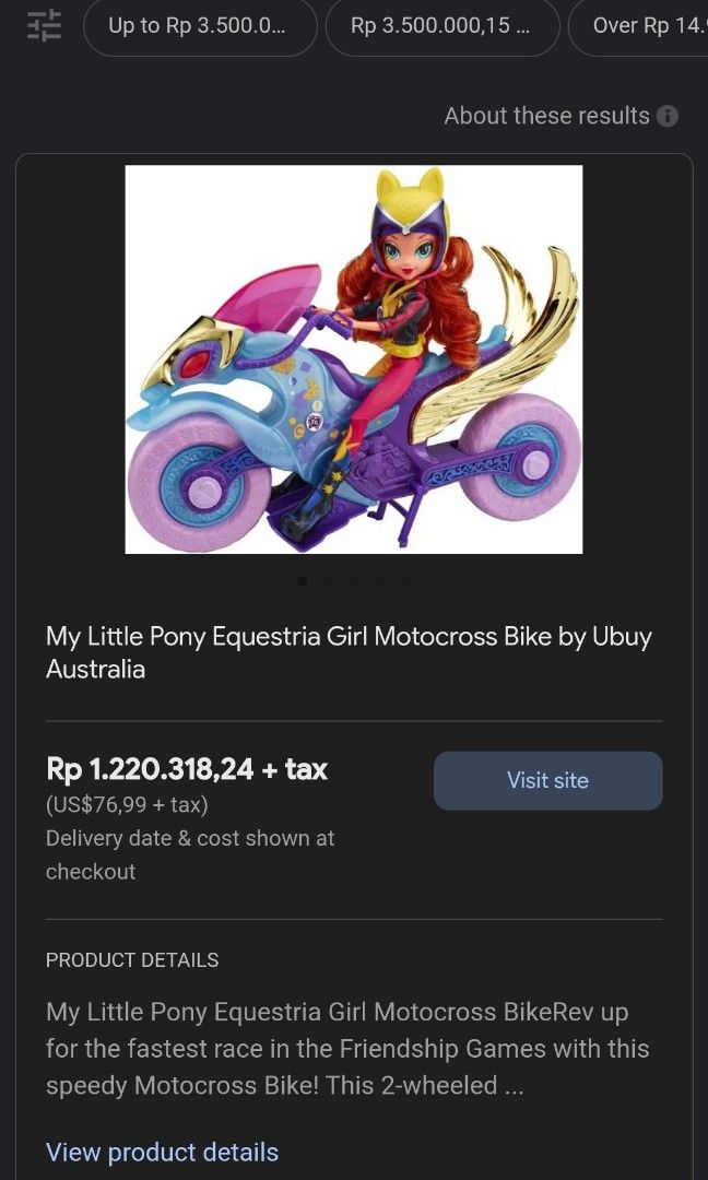 Equestria Girl Motorcross Bike Motor My Little Pony Hasbro not mattel ...