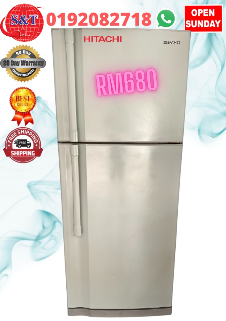 FRIDGE DOUBLE DOOR HITACHI GREY, TV & Home Appliances, Kitchen ...