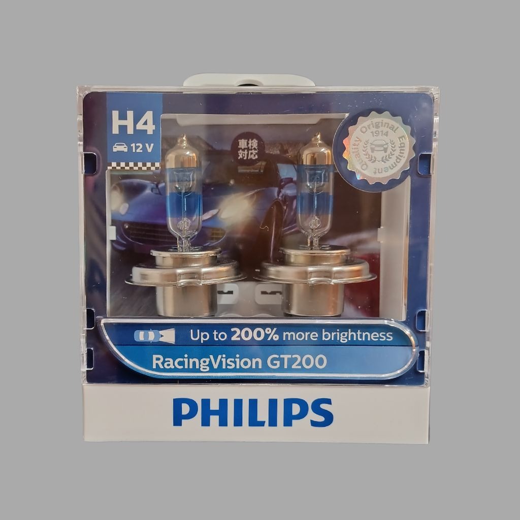 H4 Philips Racing Vision GT200 12V 60/55W 3600K Yellowish Light, Car ...