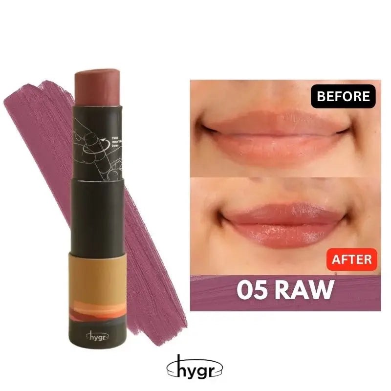 HYGR tinted lip balm ( shade 05 raw ), Beauty & Personal Care, Face ...