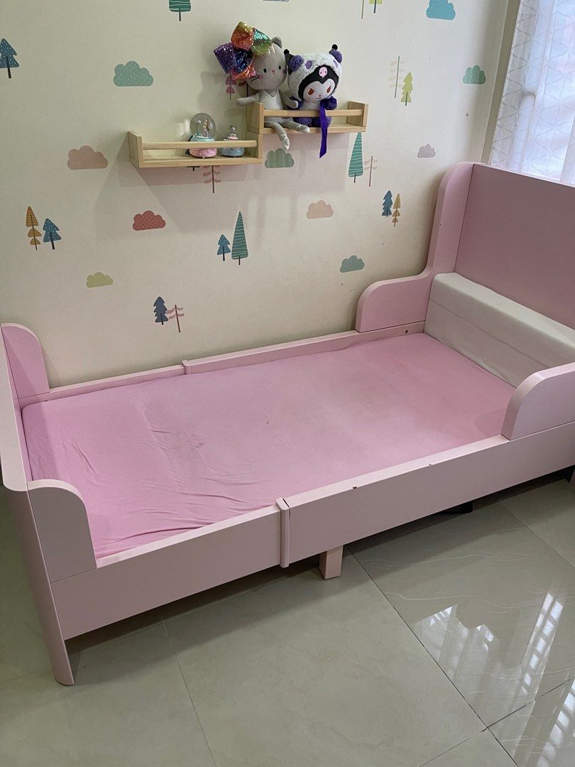 Ikea Busunge Bed with Spring Mattress, Furniture & Home Living ...